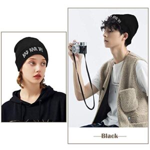 Joyci Winter Unisex Funny Bad Hair Day Hip Pop Beanie Hat Women Men Ski (Black)