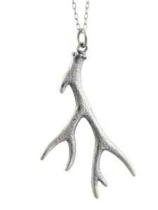 fashionjunkie4life sterling silver deer antler necklace, 18" chain | gifts for men & women | birthday gifts for women and men