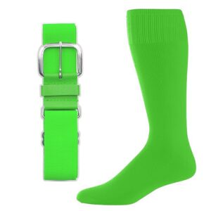 steellocker baseball/softball belt & sock combo (medium (men 6-9, ladies 7-10), lime)