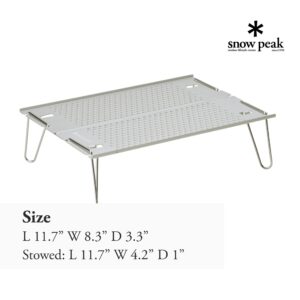 Snow Peak Ozen Solo Table, SLV-171, Aluminium, Lightweight for Backpacking, Designed in Japan, Lifetime Product Guarantee