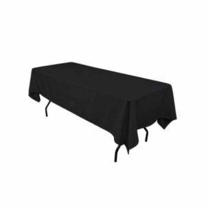 runner linens factory rectangular polyester tablecloth 60x144 inches (black)