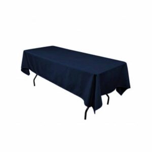 new creations fabric & foam inc 60" wide by 144" long rectangular polyester poplin tablecloth, dark navy blue