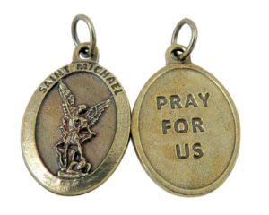 religious gifts bronze tone saint michael the archangel pray for us medal, 1 inch