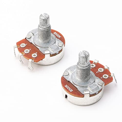 B500k Electric Bass Guitar Potentiometers Audio Volume Tone Pots Long Split Shaft Taper 18mm Pack of 5