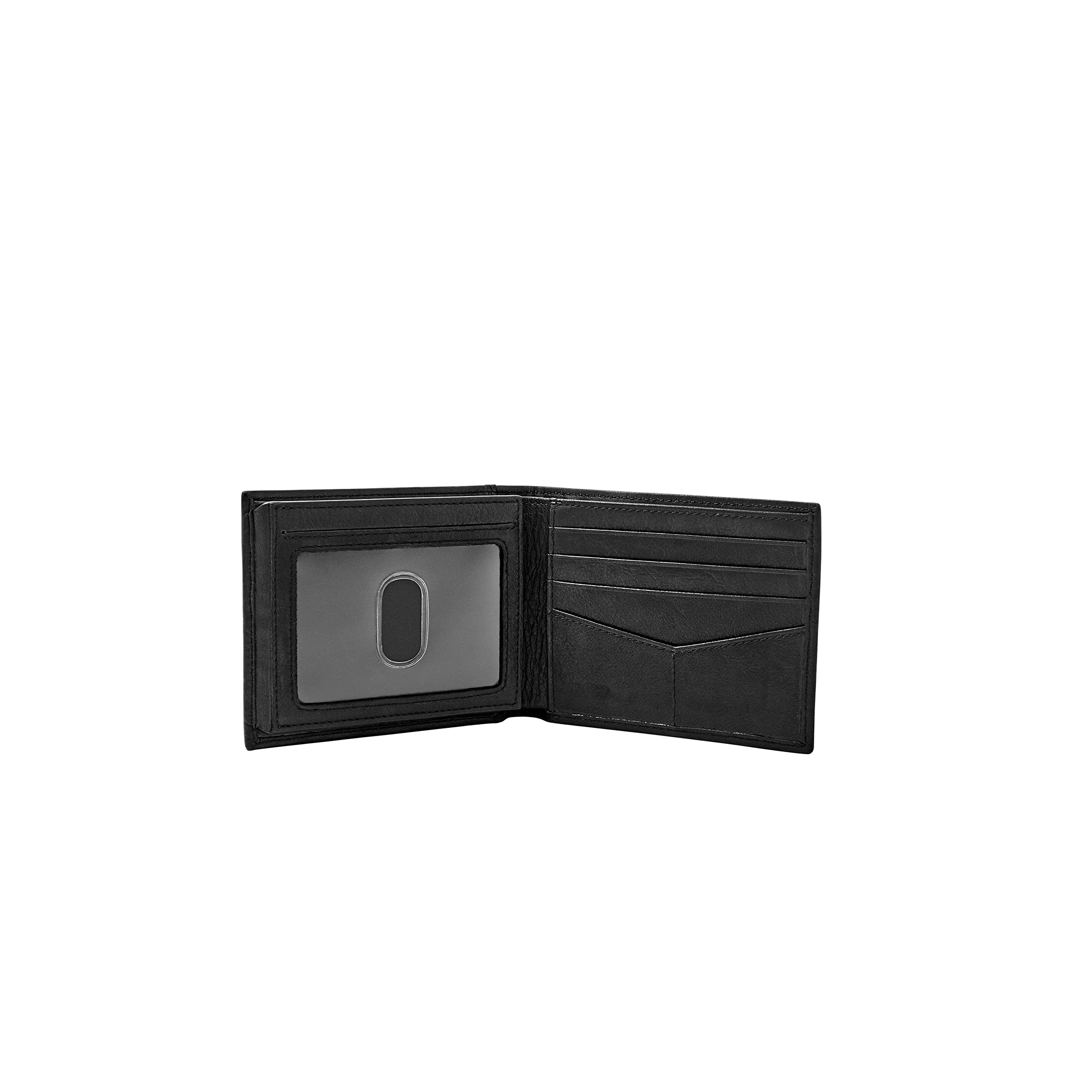 Fossil Men's Ingram Leather RFID-Blocking Bifold with Flip ID Wallet, Black, (Model: ML3784001)