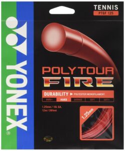 yonex poly tour fire 16l 125 tennis racquet string red