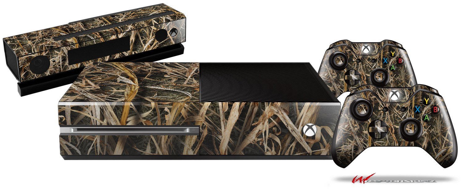 WraptorCamo Grassy Marsh Camo - Holiday Bundle WraptorSkinz Decal Style Vinyl Skin Wrap Compatible with Xbox One Original Console, Kinect and 2 Controllers (Gaming System NOT Included)