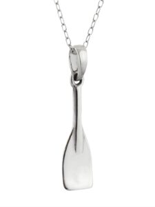 fashionjunkie4life sterling silver rowing oar pendant necklace, 18" chain, crew racing