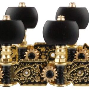 Mr.Power Guitar Tuners Machine Heads 3+3 Set Tuning Keys String Pegs for Classical Guitar (Short Black, Black Button)