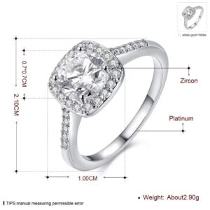 Women's Pretty 18K White Gold Plated Wedding Bands TIVANI Collection Jewelry Rings,5