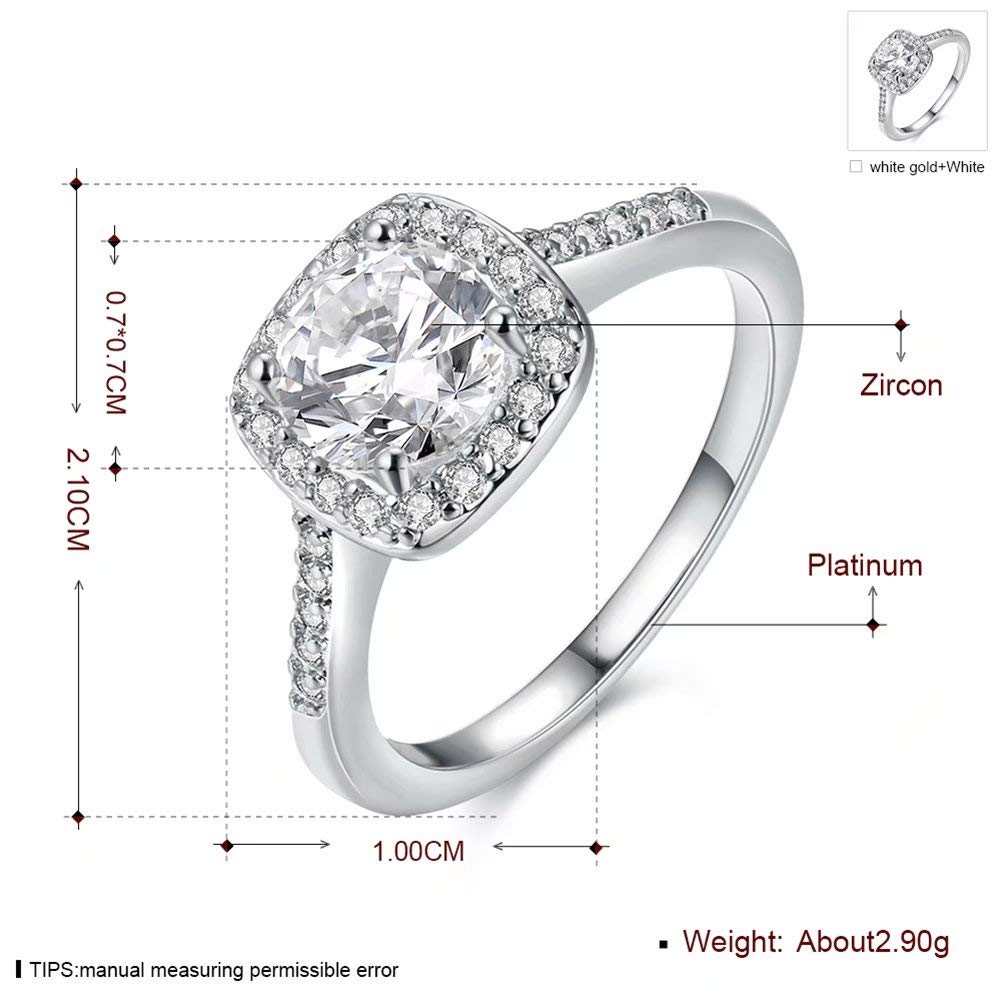 Women's Pretty 18K White Gold Plated Wedding Bands TIVANI Collection Jewelry Rings,5