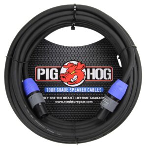 pig hog phsc5spk high performance 14 gauge 9.2mm speakon speaker cable, 5 feet