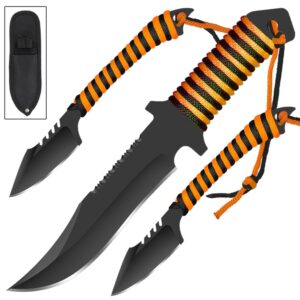 armory replicas tiger on the prowl hunting & throwing knife set