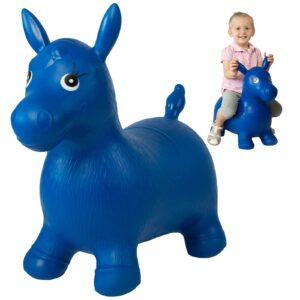 ndn line bouncy horse - birthday gift for 2 year old hopper horse inflatable jumping animal with pump (single)