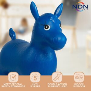 NDN LINE Bouncy Horse - Birthday Gift for 2 year old Hopper Horse Inflatable Jumping Animal with Pump (SINGLE)