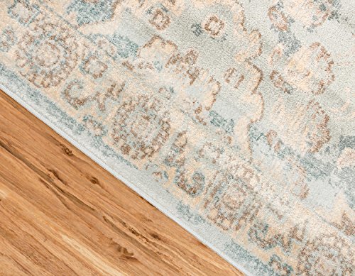 Unique Loom Paris Collection Pastel Tones Traditional Distressed Light Blue Area Rug (9' 0 x 12' 0)