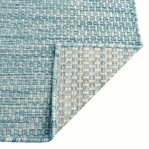 Unique Loom Collection Casual Transitional Solid Heathered Indoor/Outdoor Flatweave Area Rug (5' 3" x 8' Rectangle, Aquamarine/Ivory)