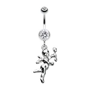 wildklass jewelry cupids love 316l surgical steel belly button ring