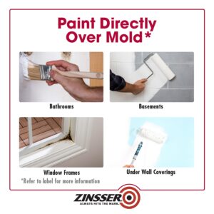 Rust-Oleum Zinsser 276087-4PK Mold Killing Primer, Quart, White, 4 Pack