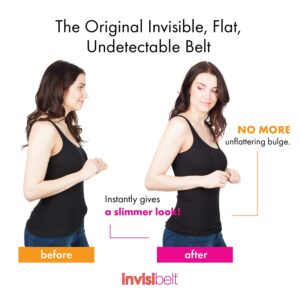 Invisibelt No Show Women’s Stretch Belt, Adjustable Flat Belt, One Size (Denim)