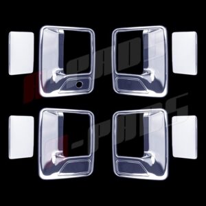 a-pads compatible with(just overlay stick on, not for replacement) 4 chrome door handle cover for 1999-2006 07 08 09 10 11 12 13 14 15 2016 ford f250/f350/f450 superduty - without passenger keyhole