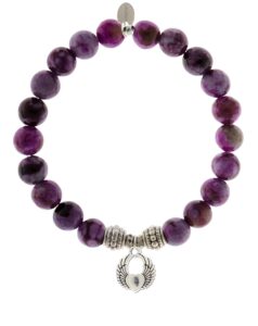 evadane 1_sug_s_r_wh_7 natural semi precious sugilite gemstone rope bead winged heart charm stretch bracelet