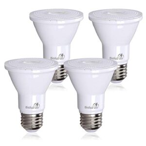 bioluz led par20 led bulbs 3000k 90 cri 5.5w = 75w replacement soft white dimmable spot light bulb e26 base 40 degree beam angle ul listed & title 20 4-pack