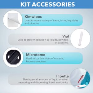 AmScope Microscope Slide Preparation Kit Including Slides, Stains