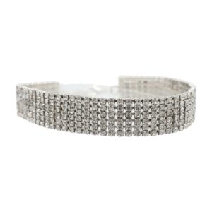 TrendyFashionJewelry Women Silver Metal Rhinestone Mesh Boot Chain Bracelet