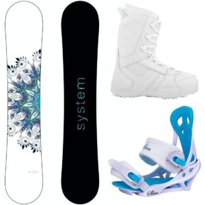 package-system flite women's snowboard-149 cm-siren mystic bindings-siren lux women's snowboard boots-10