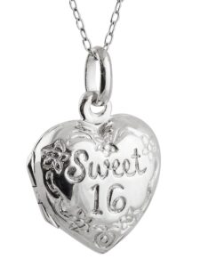 fashionjunkie4life sterling silver heart locket necklace, 18" chain | birthday gift for teen girls