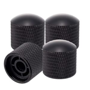 4pcs black metal guitar control knob volume tone control dome knobs guitar bass parts