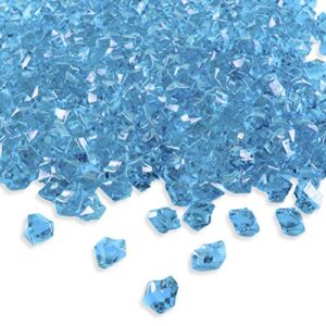 super z outlet acrylic color ice rock crystals treasure gems for table scatters, vase fillers, event, wedding, birthday decoration favor, arts & crafts (385 pieces) (blue)