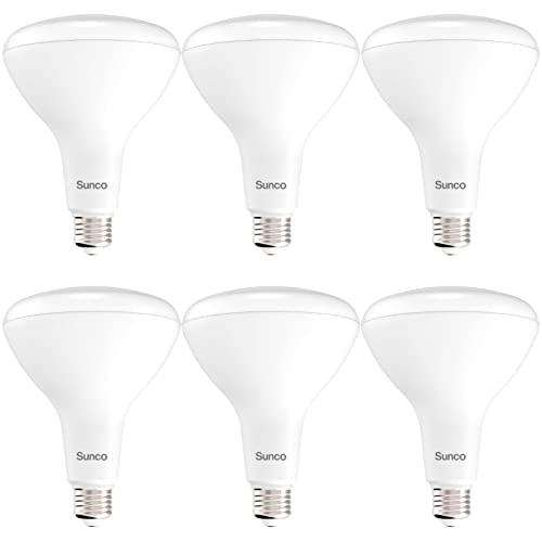 Sunco 6 Pack BR40 Light Bulbs, LED Indoor Flood Light, Dimmable, CRI94 3000K Warm White, 100W Equivalent 17W, 1400 Lumens, E26 Base, Indoor Residential Recessed Can Lights,High Lumens - UL