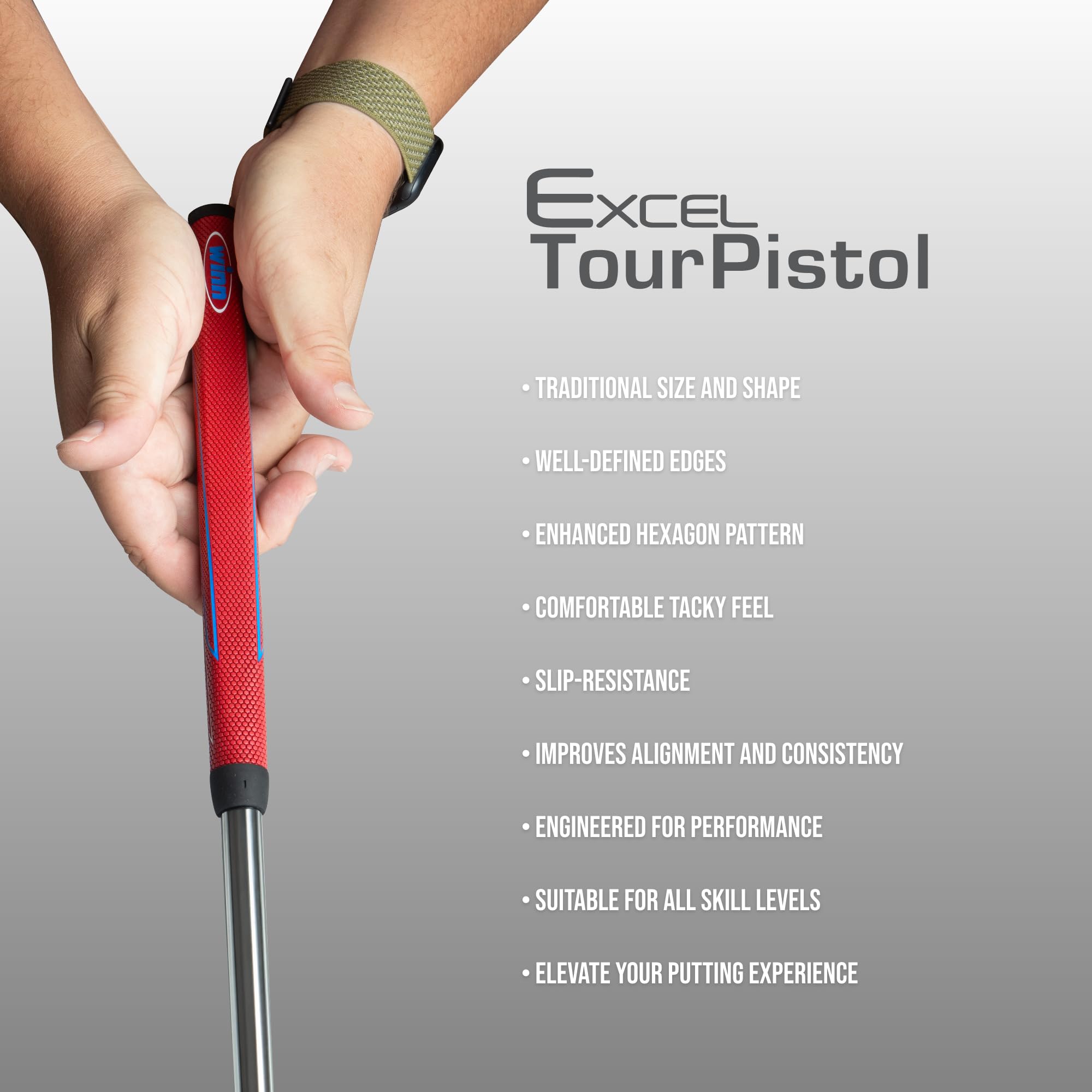 Winn 2016 Tour Pistol Red Golf Putter Grip (