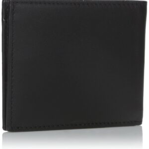 Lacoste mens Lacoste Men's Fitzgerald Leather Billfold With Id Card Holder Wallet, Black, One Size US