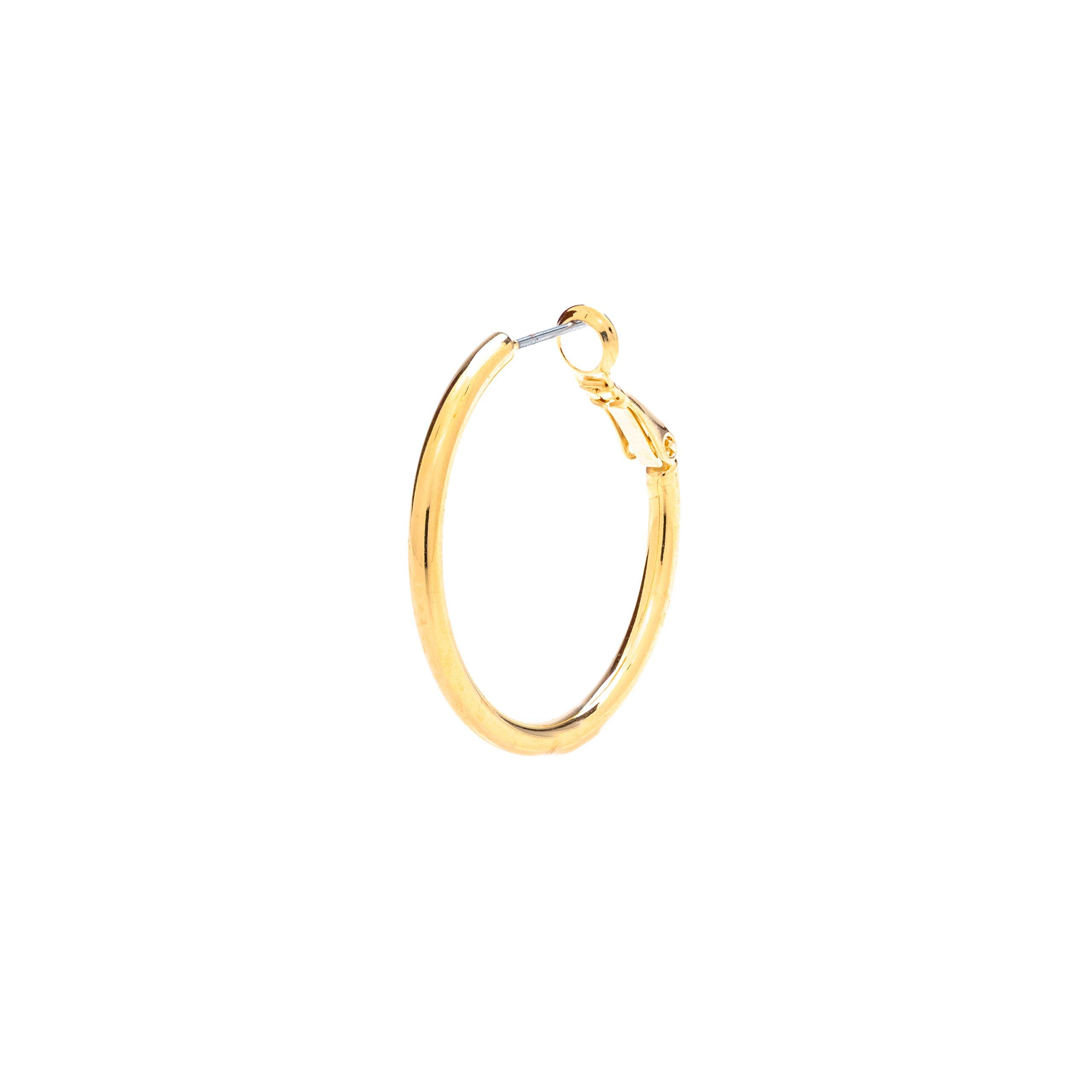 Lifetime Jewelry Hoop Earrings for Women and Men 24k Real Gold Plated (Gold)