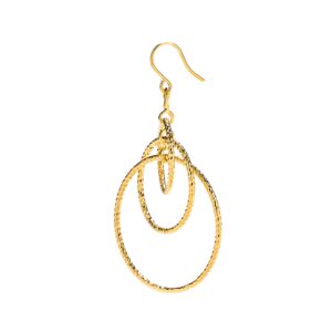 LIFETIME JEWELRY Triple Hoops Earrings for Women and Girls 24k Real Gold Plated