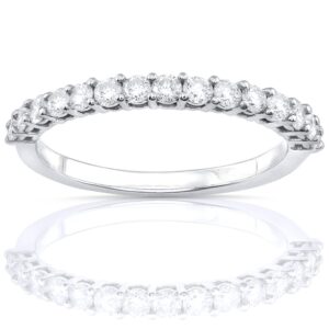 kobelli straight diamond band 1/2 carat (ctw) in 14kt gold, white gold, size 5.5