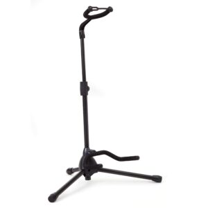 hola! music guitar stand - height adjustable, collapsible w/padded neck & yoke - pack of 1 tripod