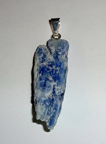 Sublime Gifts 1pc Raw Blue Kyanite with Mica Rough Natural Premium Quality Free Form Pendant with Bail Loop