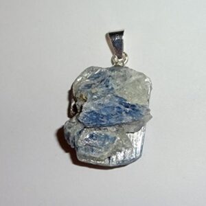 Sublime Gifts 1pc Raw Blue Kyanite with Mica Rough Natural Premium Quality Free Form Pendant with Bail Loop