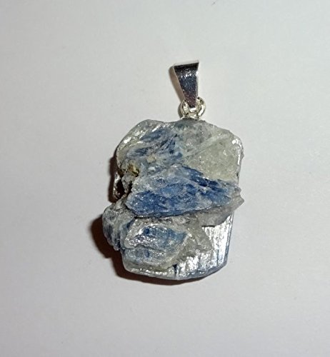 Sublime Gifts 1pc Raw Blue Kyanite with Mica Rough Natural Premium Quality Free Form Pendant with Bail Loop