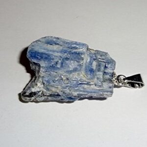 Sublime Gifts 1pc Raw Blue Kyanite with Mica Rough Natural Premium Quality Free Form Pendant with Bail Loop