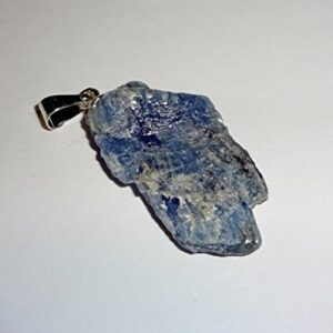 Sublime Gifts 1pc Raw Blue Kyanite with Mica Rough Natural Premium Quality Free Form Pendant with Bail Loop