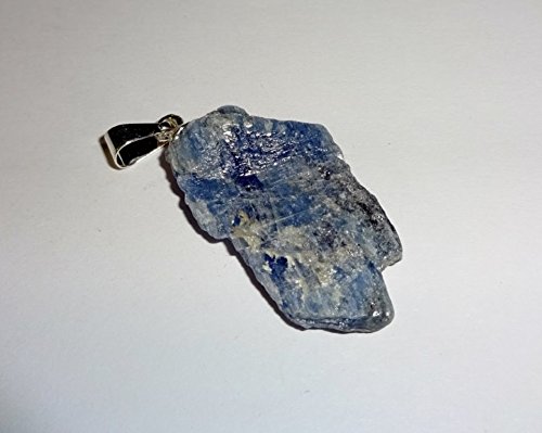 Sublime Gifts 1pc Raw Blue Kyanite with Mica Rough Natural Premium Quality Free Form Pendant with Bail Loop