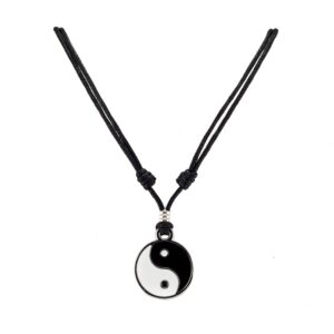 bluerica yin and yang on adjustable cord necklace