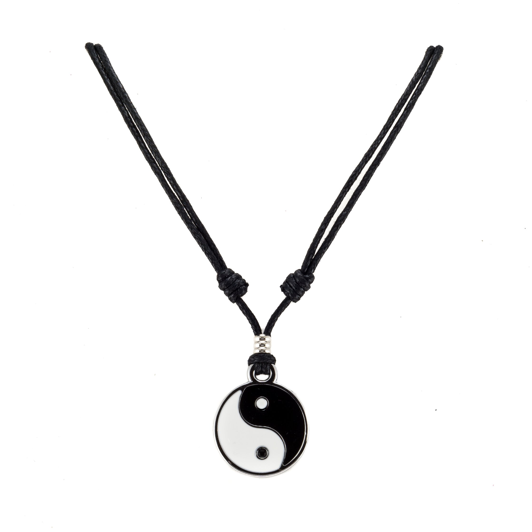 BlueRica Yin and Yang on Adjustable Cord Necklace