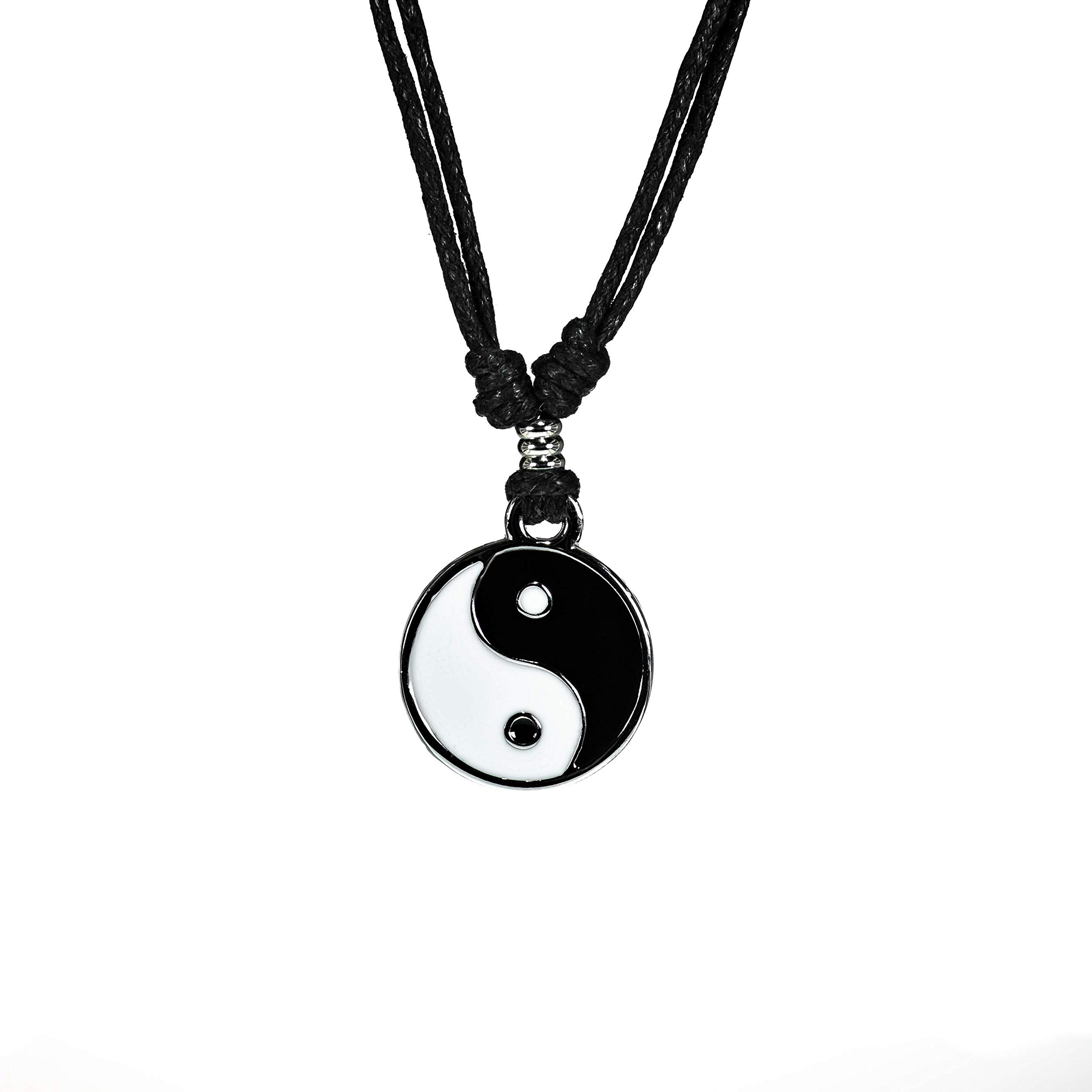 BlueRica Yin and Yang on Adjustable Cord Necklace