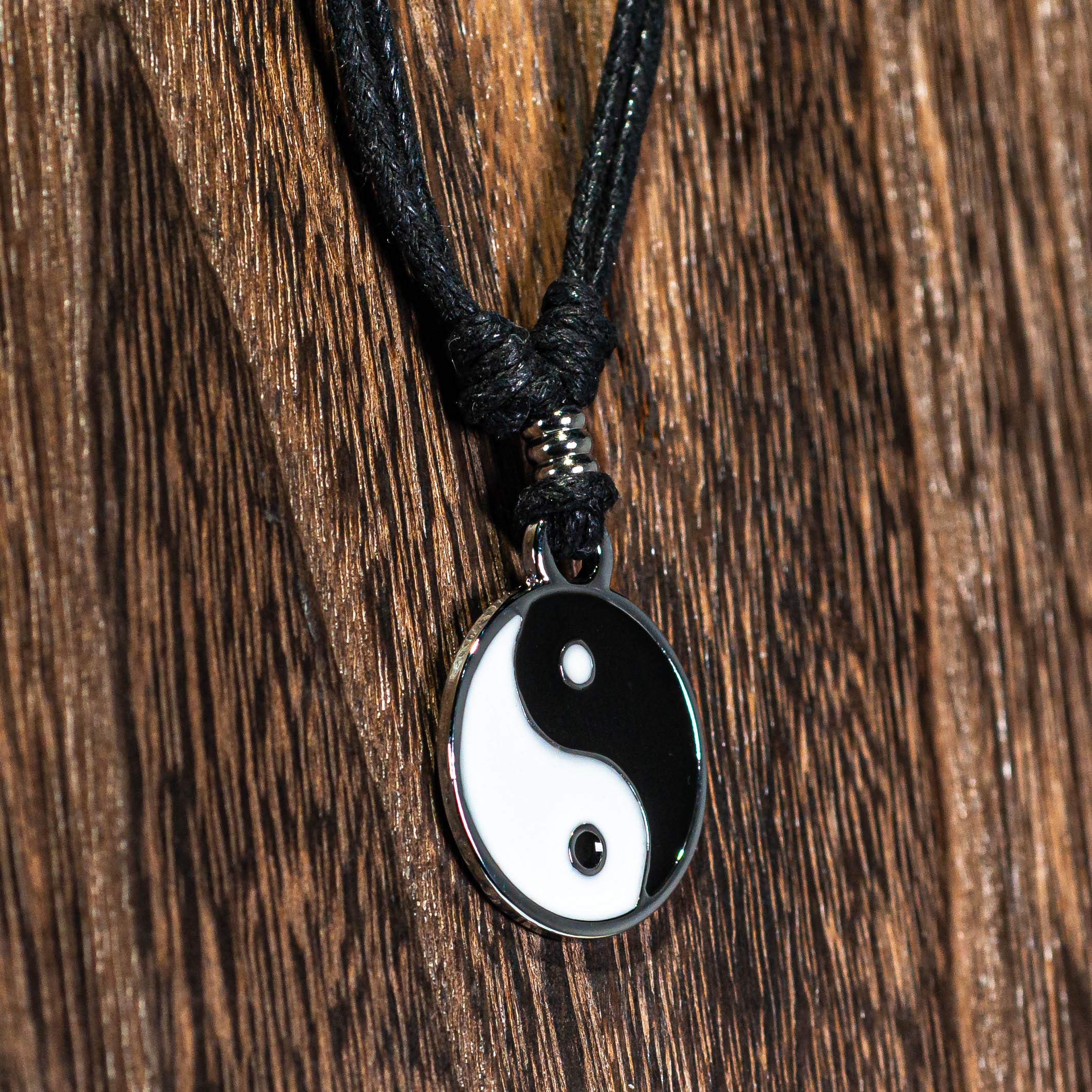 BlueRica Yin and Yang on Adjustable Cord Necklace